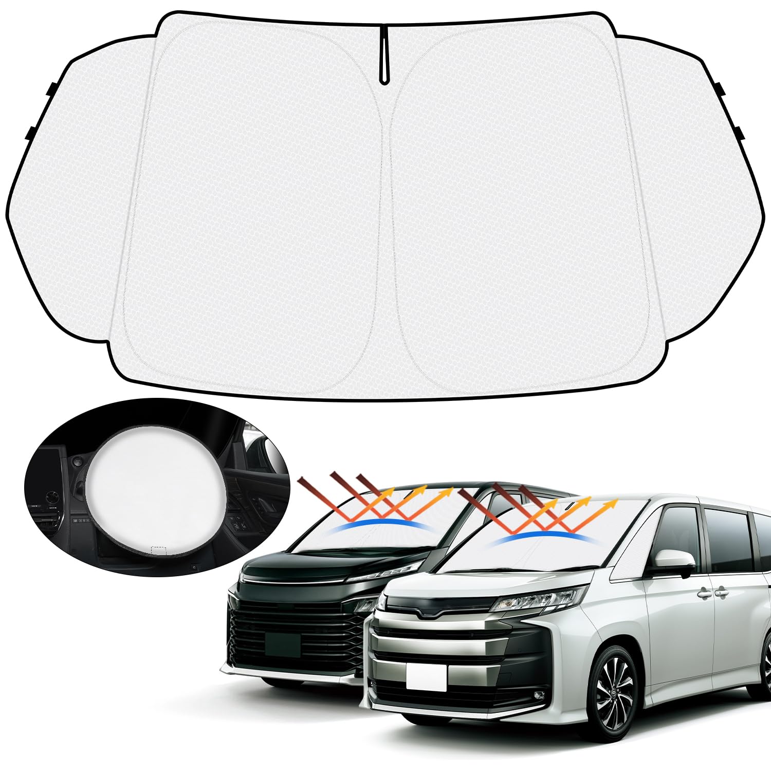 この商品について1.【適合車種】：トヨタ ヴォクシー ノア 90系に適合。年式：2022年1月-現行。2.【ハニカム設計＆高品質多層構造】：表面はハニカム設計で美的感覚とデザイン性が備えているだけでなく、見た目や質感もこだわり。生地は4層断...