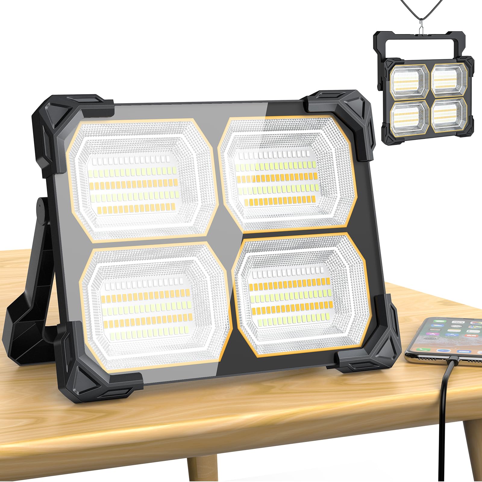 【20000mAh大容量バッテリー?最大25時間連続使用が可能】新世代のLEDライトは使用寿命500,00時間以上に達し、周囲の暗闇を切り開き、夜間であっても昼間のように感じられます。サイズ:Φ230*190*60mm 重量：約2kg(単品...