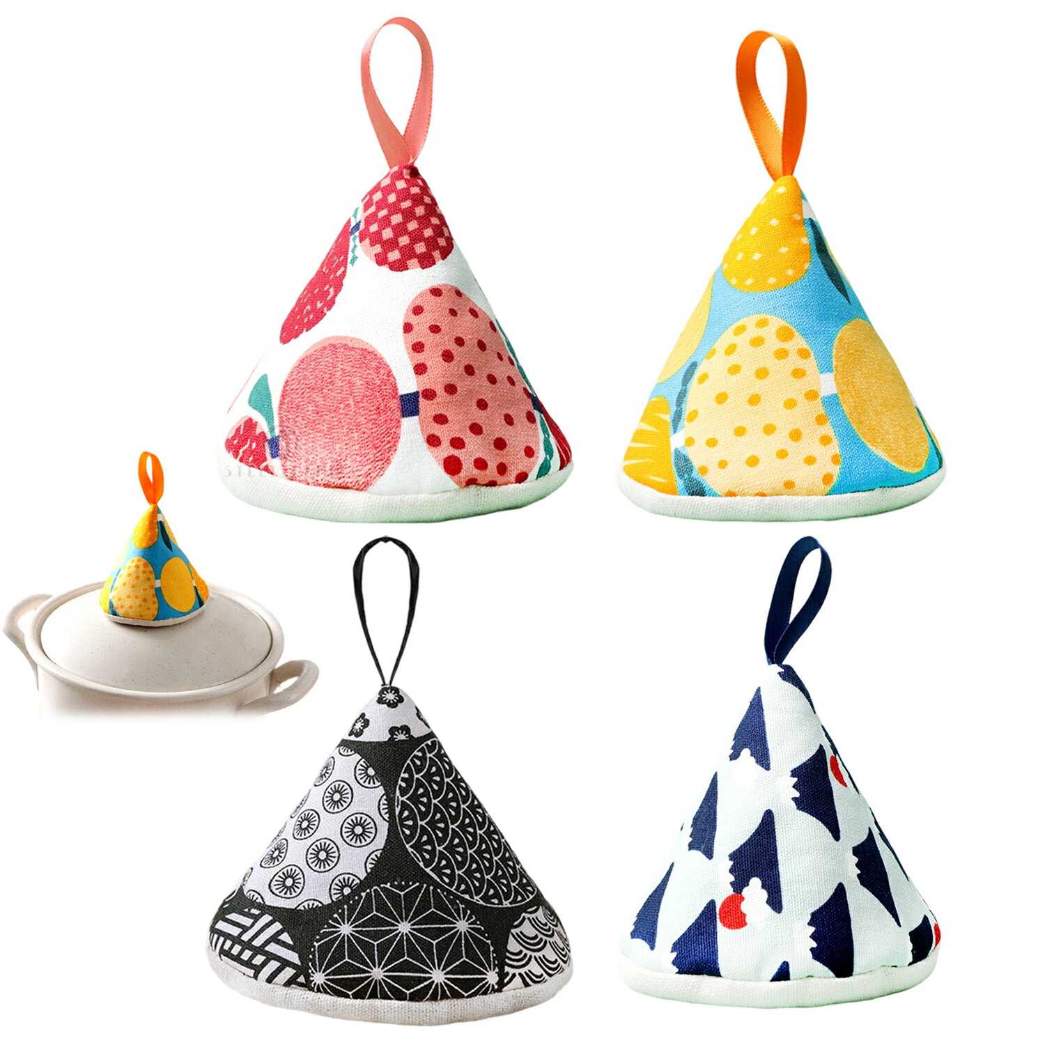 ■ 商品説明 サイズ：9.5×9.5cm（4個セット） 高温対応・火傷防止 耐熱コットン素材を使用し、熱い鍋蓋やフライパンの持ち手をしっかり保護。 耐摩耗性にも優れ、長期間安心して使用できるキッチン用安全グッズです。 エルゴノミクス設計 人...