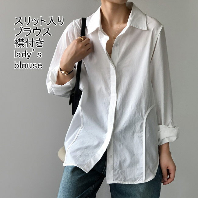 メーカー希望小売価格はメーカーカタログに基づいて掲載しています■1色展開、レディーススリット入りのブラウス レディース用、スリット入りのブラウス　長袖シャツが新入荷 襟付きのデザインできちんと感のある大人スタイルになります。 ラウンド裾とサ...