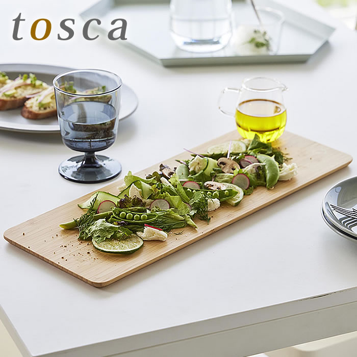 商品名 まな板 トスカ ロング 商品詳細 サイズ 約 W45×D16.8×H1cm 裏カット面：約 W43.5×D15.5cm 重量 約580g 素材 竹(ウレタン塗装) 耐熱/耐冷温度 120℃/-40℃ 対応サイズ 幅約40cm以内のシ...