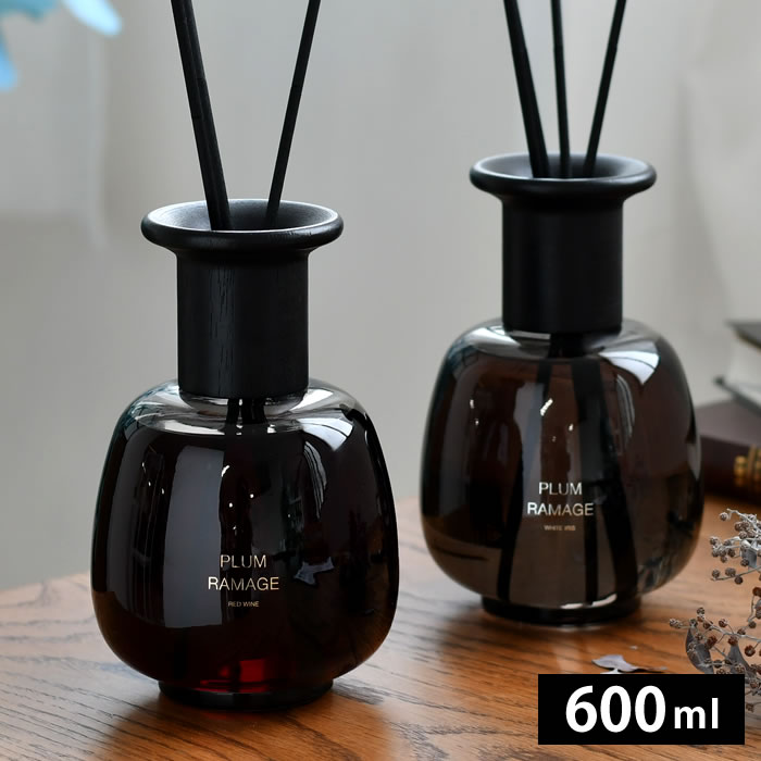 商品名 プラムラマージュ 600ml 商品詳細 サイズ 本体：約 Φ11×H17cm パッケージ：約 Φ12.5×D23.5cm リード(連結)：約 40cm 容量 600ml 重量 約990g（本体） 素材 容器：ガラス 成分：ジプロピレ...