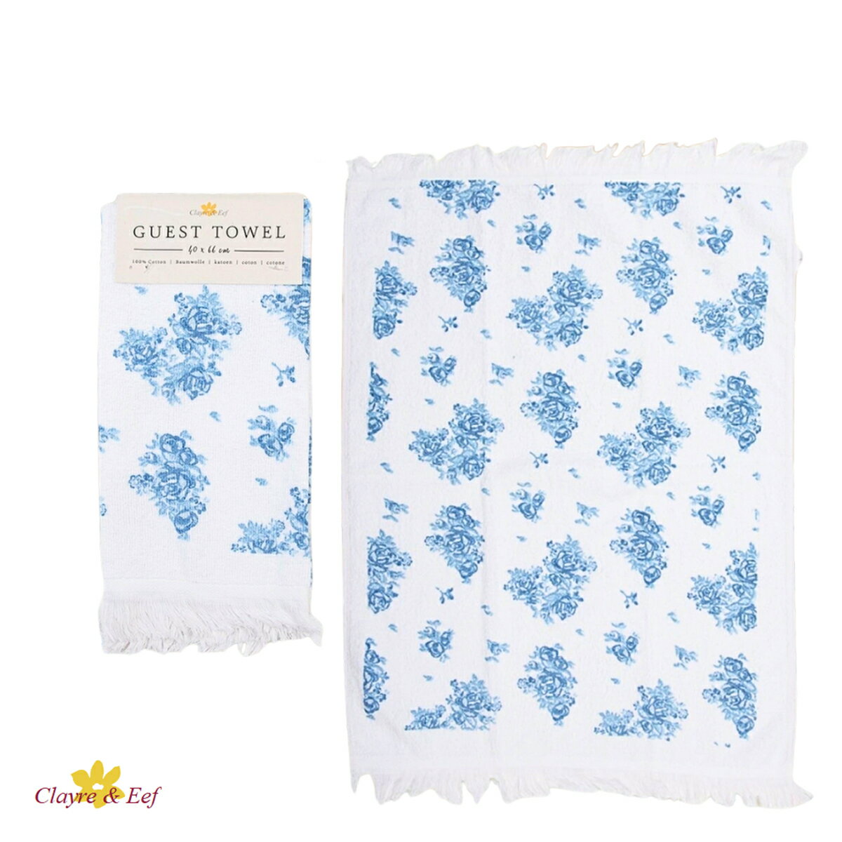 商品概要オランダのファブリックメーカー、、Clayre & Eef　クレア&イーフのオリジナル商品、ゲストタオル、またはフェイスタオルです。 オランダ本社でデザインされた、御伽の国に出てくるような乙女チックなデザインは、花や果物、動物、人形...