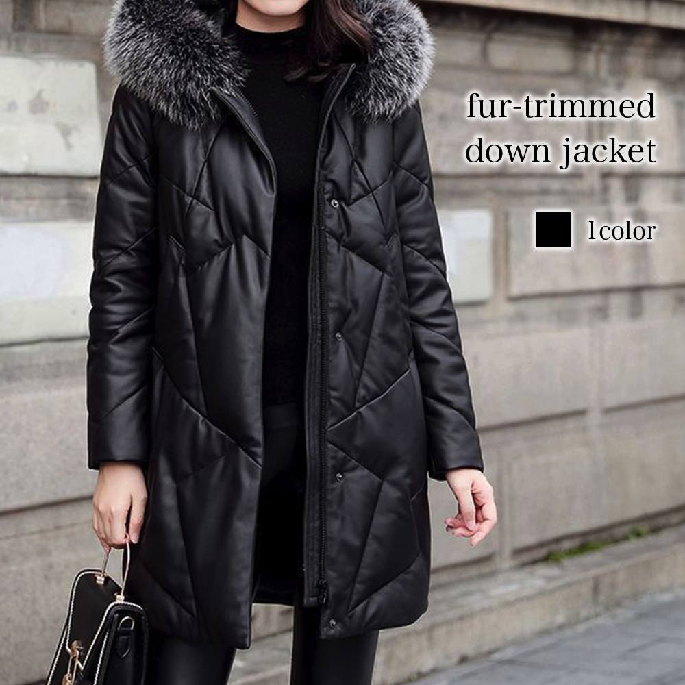 【商品名】ファー 付きダウンジャケット【カラー】ブラック【サイズ】M L XL 2XL 3XL【サイズ表記】・Mサイズ:着丈84 身幅110 肩幅40 袖丈57・Lサイズ:着丈85 身幅114 肩幅41 袖丈58・XLサイズ:着丈86 身幅...