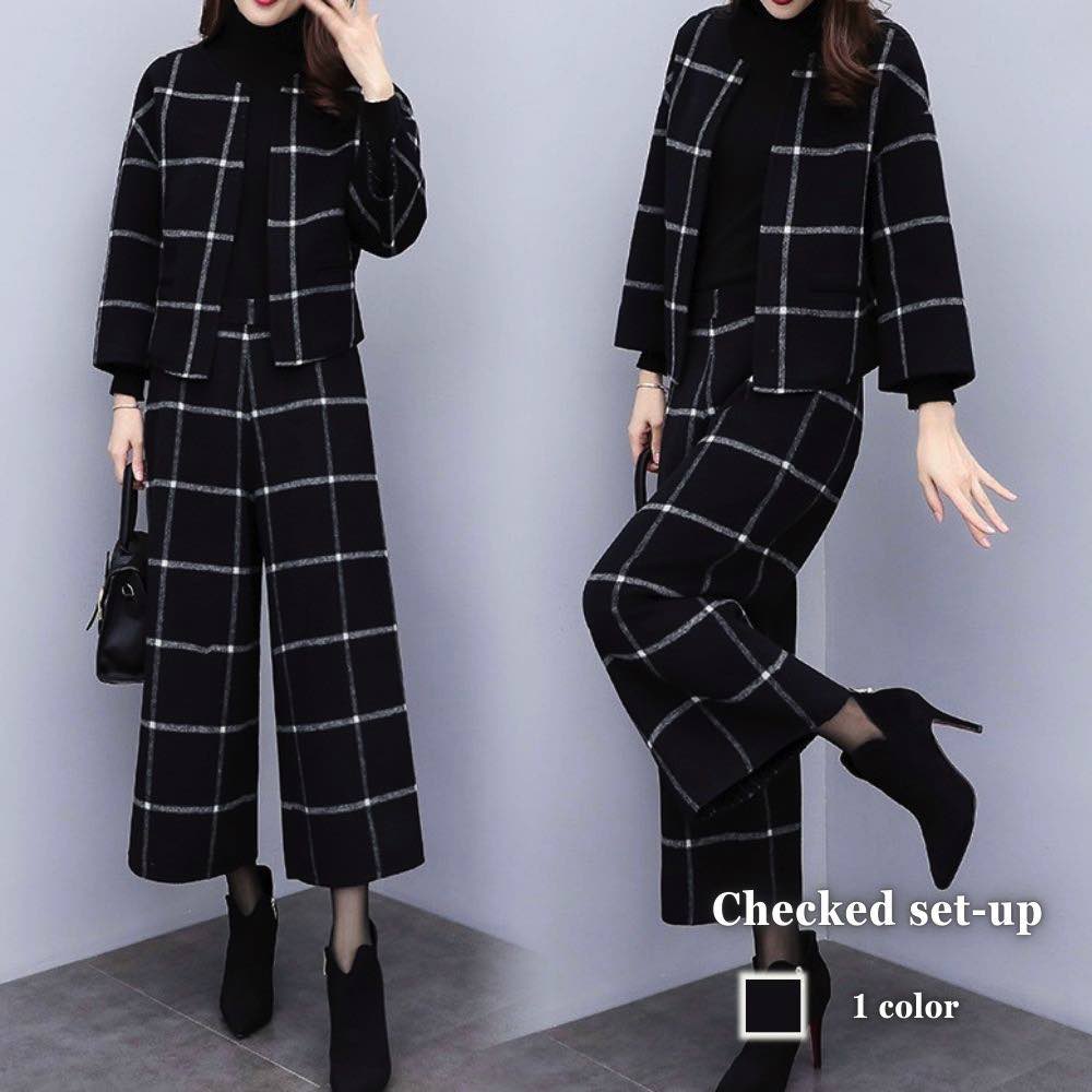 【商品名】チェック柄セットアップ【カラー】ブラック【サイズ】S M L XL 2XL 3XL【サイズ表記】・Sサイズ:着丈53 身幅92 肩幅38 袖丈56・Mサイズ:着丈54 身幅96 肩幅39 袖丈57・Lサイズ:着丈55 身幅100 ...