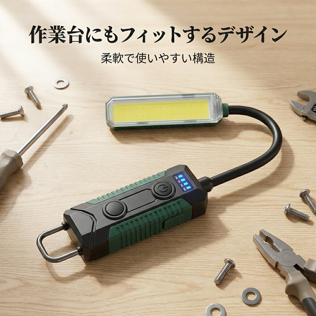 LETOUR LED作業灯充電式 ワークライト 強力COB ハンディライト USB充電 残量表示 マグネット付き 上下前後360° マグネット付き小型 修理 工事 自動車整備 夜間作業 アウトドア 停電 緊急用 あす楽 送料無料 プレゼント...
