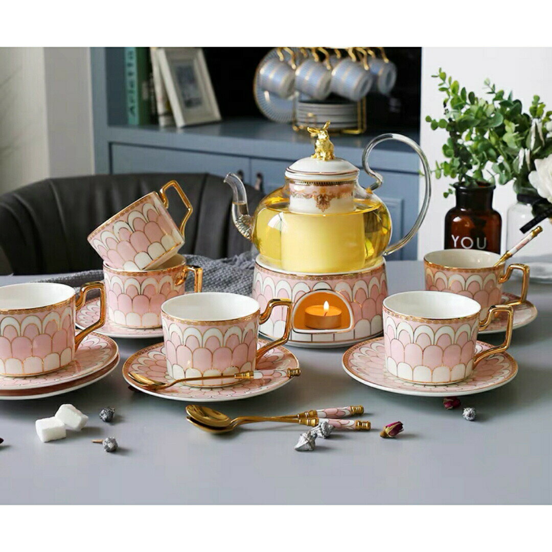 商品説明材質:陶器セット内容:カップ＆ソーサー6客（200ml?）ティーポットx1点（850ml?）ウォーマーx1点スプーンx?6点☆☆★★★★★★★★★★★★★☆☆◆お客様のご覧になっているモニター等により多少色が異なる場合がございます。...