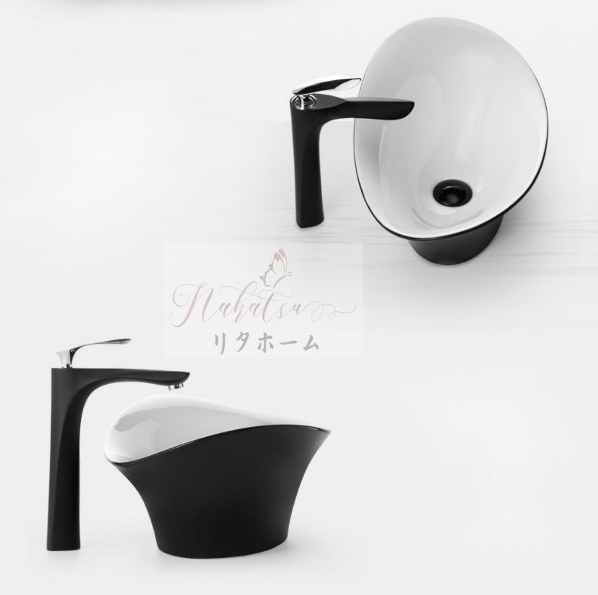 高級洗面台 洗面ボウルセット ．洗面ボール 陶器 手水鉢 蛇口 排水金具付き洗面ボウル外寸サイズ（cm）：幅：55奥行き：33高さ：20素材：陶磁器取付について：取付工事はお近くの工務店様にご相談してください＜ 重量物なので同梱はできません...