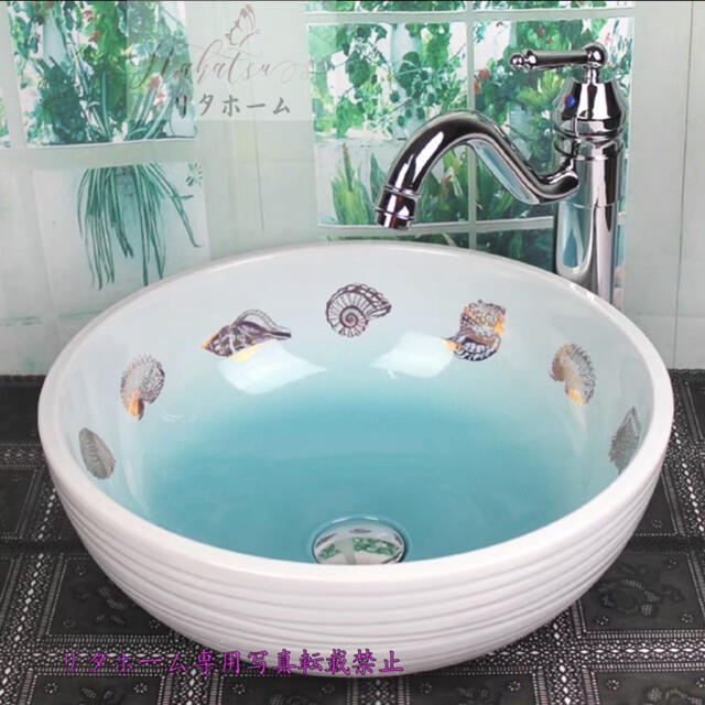 高級洗面台 洗面ボウルセット洗面ボール 陶器 手水鉢 手洗器蛇口 排水金具付き洗面ボウルセット外寸サイズ（cm）：幅：41奥行き：41高さ：15素材：陶磁器取付について：取付工事はお近くの工務店様にご相談してください★購入後のキャンセルは、...