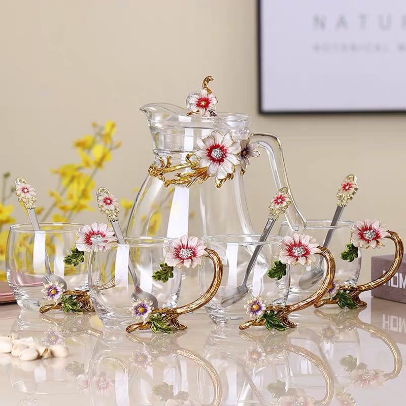 素材・材質:ガラスセット内容:カップx4点(320ml）ティーポットx1点スプーンx4点購入後のキャンセルは、ご遠慮ください。検品のため開封してある場合があります。複数ご注文の場合やお急ぎの場合は必ず事前に納期のお質問をお願いいたします。注...