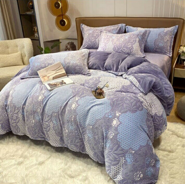 ワイドダブル ベッド用品4点セット ボックスシーツ冬用フランネル寝具100％ベッドパッド1点 ：250 x 250（cm）掛布団カバー1点： 約200x230 （cm）枕カバー2点： 約48x74cm★その他サイズご要望があればご連絡下さい...