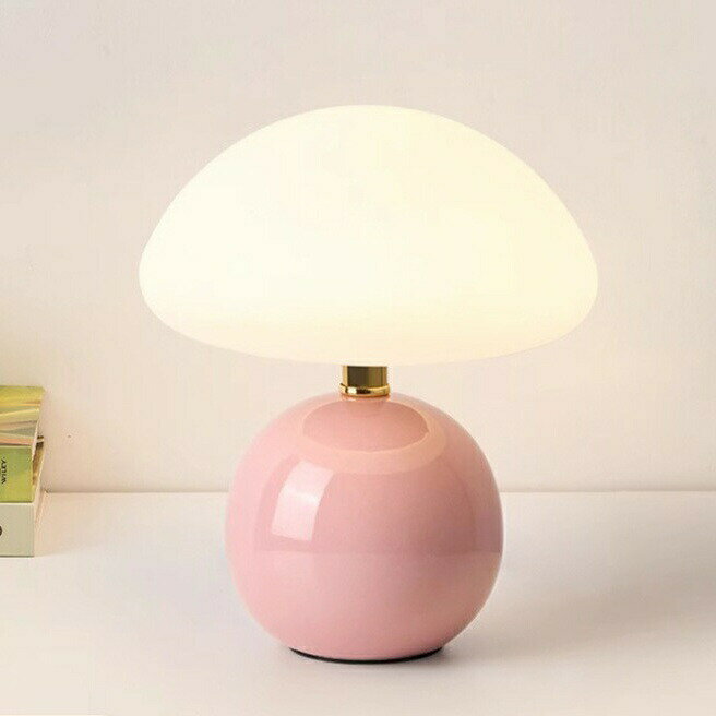 ファッションマッシュルーム小さなテーブルランプ ベッドルーム スタイリッシュな ベッドサイドランプ led 5-8w 三色変光 暖かい光 白色光 中性光を自由に切り替えるセラミック, ローリング成形5ファッションマッシュルーム小さなテーブル...