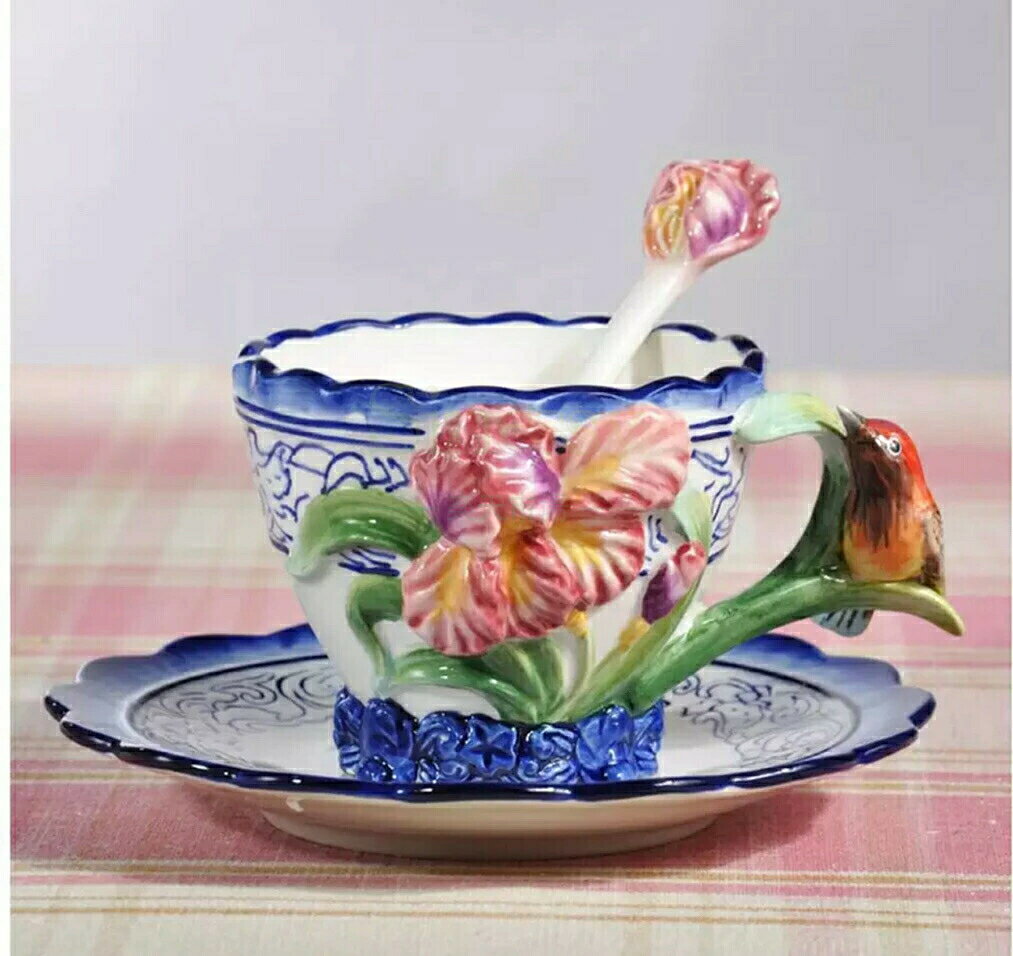 素材材質:陶器セット内容:カップ＆ソーサー1客スプーンx1点注意事項1、ご利用のPC環境により、実際の商品と色が異なる場合がございます。予めご了承ください。2、新品未使用品ですが、外箱に初期からのスレ、剥げ歪みなどあります。3、この商品は、...