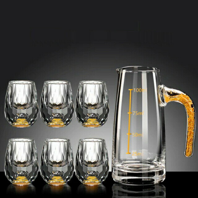 商品説明水飲みグラス ジュース お茶 アイスコーヒーなど多用途に使えるグラスです。グラスの加工が風合いがあり使いやすく洗いやすいグラスセットです。カップサイズ：（15ml)直径28cm高さ53cmカップx6点ポットx1点（100ml)お客様...