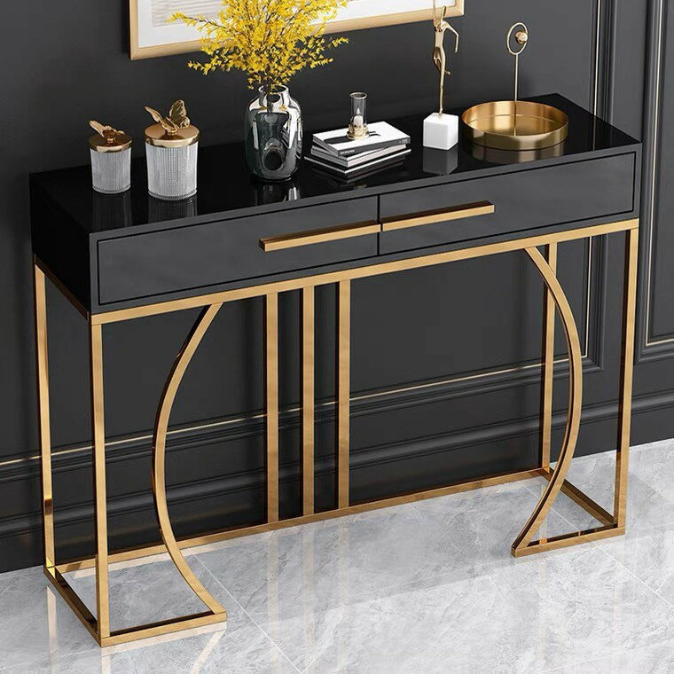 高級サイドテーブル コンソールテーブル 玄関テーブル 花台 電話台 幅100cm玄関テーブル本体寸法：幅100 ×奥行30 ×高さ85cm商品状態：新品カラー：写真通り材質：中質繊維板、ラッカー塗装 、木化粧合板お客様のご覧になっているモニ...