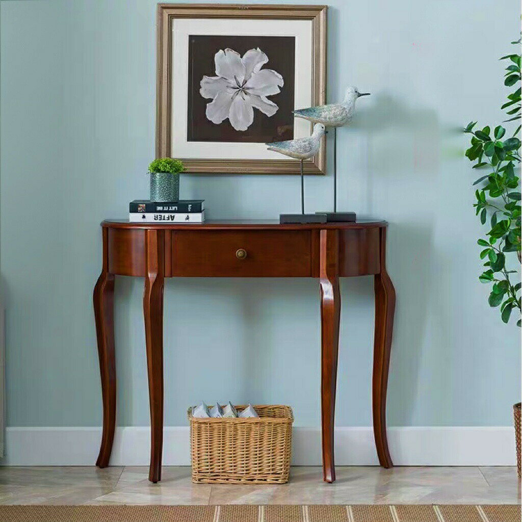高級サイドテーブル コンソールテーブル ．玄関テーブル 花台 電話台 アンティーク調デザイン 幅100cmコンソールテーブル本体寸法：幅100 x奥行30 ×高さ85 cm商品状態：新品カラー：写真通り材質：木、中質繊維板、ラッカー塗装 、...