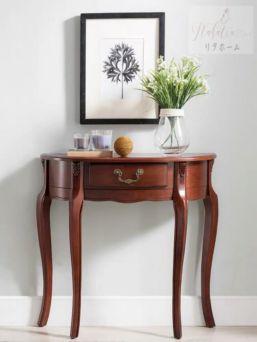 高級サイドテーブル コンソールテーブル ．玄関テーブル 花台 電話台 アンティーク調デザイン 幅90cmコンソールテーブル本体寸法：幅90 x奥行30 ×高さ85 cm商品状態：新品カラー：写真通り材質：木、中質繊維板、ラッカー塗装 、木化...