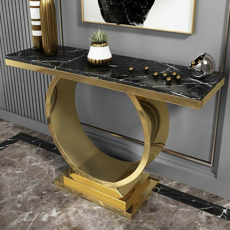 ステンレス鋼製高級サイドテーブル ．コンソールテーブル 玄関テーブル 花台 電話台 アンティーク調デザイン 幅100cmコンソールテーブル【商品仕様】本体寸法：幅100 ×奥行40×高さ85（cm)商品状態：新品カラー：写真通り材質：合金、...