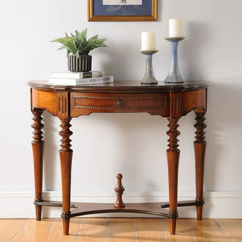 高級サイドテーブル コンソールテーブル ．玄関テーブル 花台 電話台 アンティーク調デザイン 幅100cm玄関テーブル【商品仕様】本体寸法：幅100 × 奥行40 × 高さ78cm商品状態：新品カラー：写真通り材質：天然木、中質繊維板、ラッ...