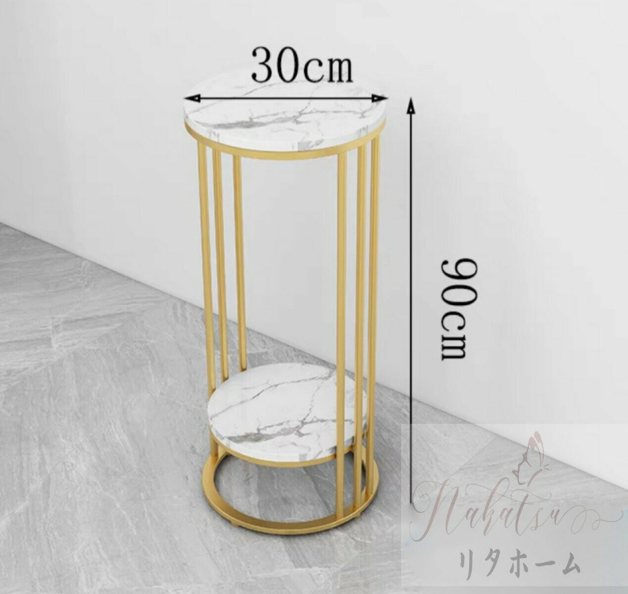 人造大理石コンソールテーブル 花台 玄関テーブル 北欧 植木置き 高さ90cmコンソールテーブル【商品仕様】本体寸法：幅30 × 高さ90cm商品状態：新品カラー：写真通り材質：アルミマグネシウム合金+人造大理石お客様のご覧になっているモニ...