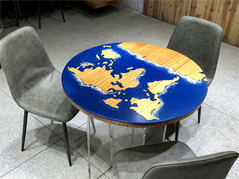 高級レジンテーブル ウッドリバーテーブル 樹脂テーブル イダニングテーブル 天然木テーブル リバーテーブル 海（幅85cm)一点だけ高級感サイズ幅：85cm奥行き：85cm高さ：68cm厚み：4cm材質：木、エポキシ樹脂※脚はサービス商品と...