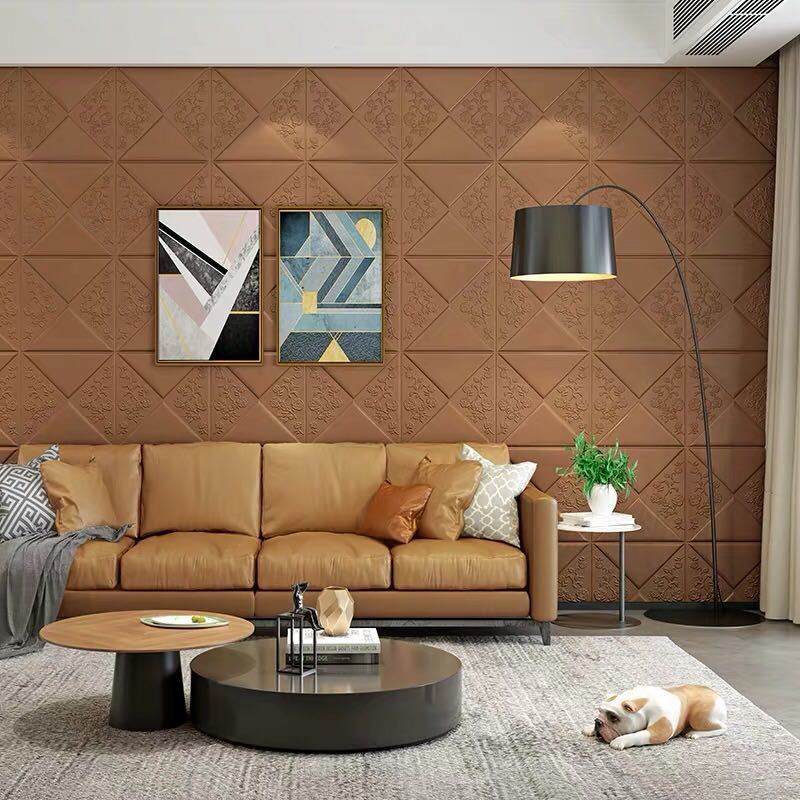 ◆厚さ：0.6cm◆状態：新品◆材質：XPEエコ フォーム◆50枚 70cm×70cm◆裏面に粘着性があり、はがすと、壁に貼ることができる3D壁紙◆防水 汚い防止 カビ防止◆貼り付け方は簡単。各場所に適用！◆手作業での採寸の為、若干誤差があ...