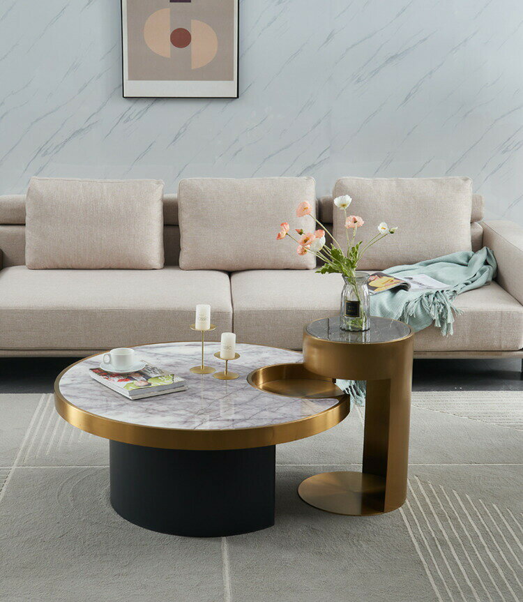 高級大理石サイドテーブル2点セット．コンソールテーブル 玄関テーブル 飾り台 ローテーブル リビングテーブル ステンレス大理石サイドテーブル【商品仕様】本体寸法：1:幅80 x 高さ42（cm）2:幅36 x 高さ58（cm）商品状態：新品...