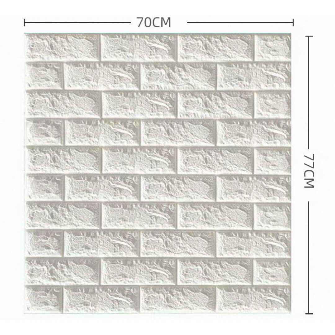 商品説明◆状態：新品◆材質：XPEエコ フォーム◆40枚 70x77（cm)◆裏面に粘着性があり、はがすと、壁に貼ることができる3D壁紙◆防水 汚い防止 カビ防止◆貼り付け方は簡単。各場所に適用！◆手作業での採寸の為、若干誤差がある場合があ...