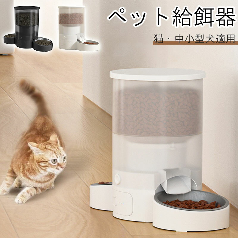 給餌器 3L 餌やり機 給餌器 餌 エサ えさ ペット 乾燥剤 密閉 ロック 蓋が閉まる 洗える 給餌機 餌やり器 フード ディスペンサー タイマー ペット 犬 イヌ 猫 ネコ うさぎ 多頭飼い犬猫 ペット おしゃれ ペット用品 多頭飼い ...