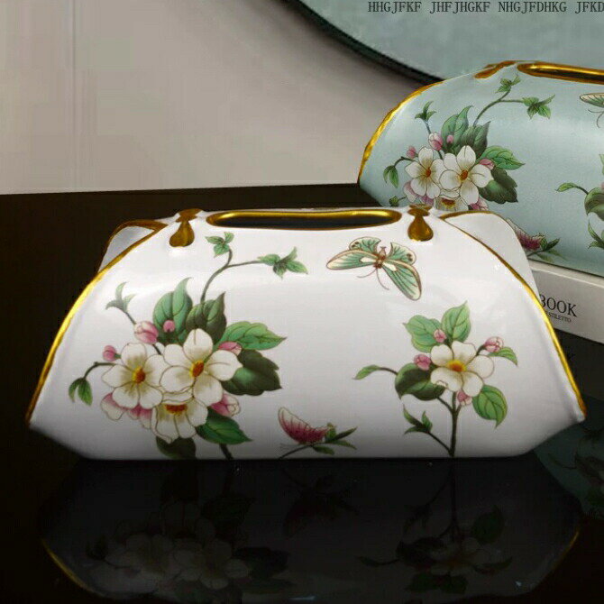 高級ティッシュケース　ティッシュボックス 陶瓷器 花柄ティッシュボックス外寸サイズ：幅25x奥行き13 x高さ13（cm）材質：陶瓷器☆☆★★★★★★★★★★★★★☆☆◆お客様のご覧になっているモニター等により多少色が異なる場合がございます...