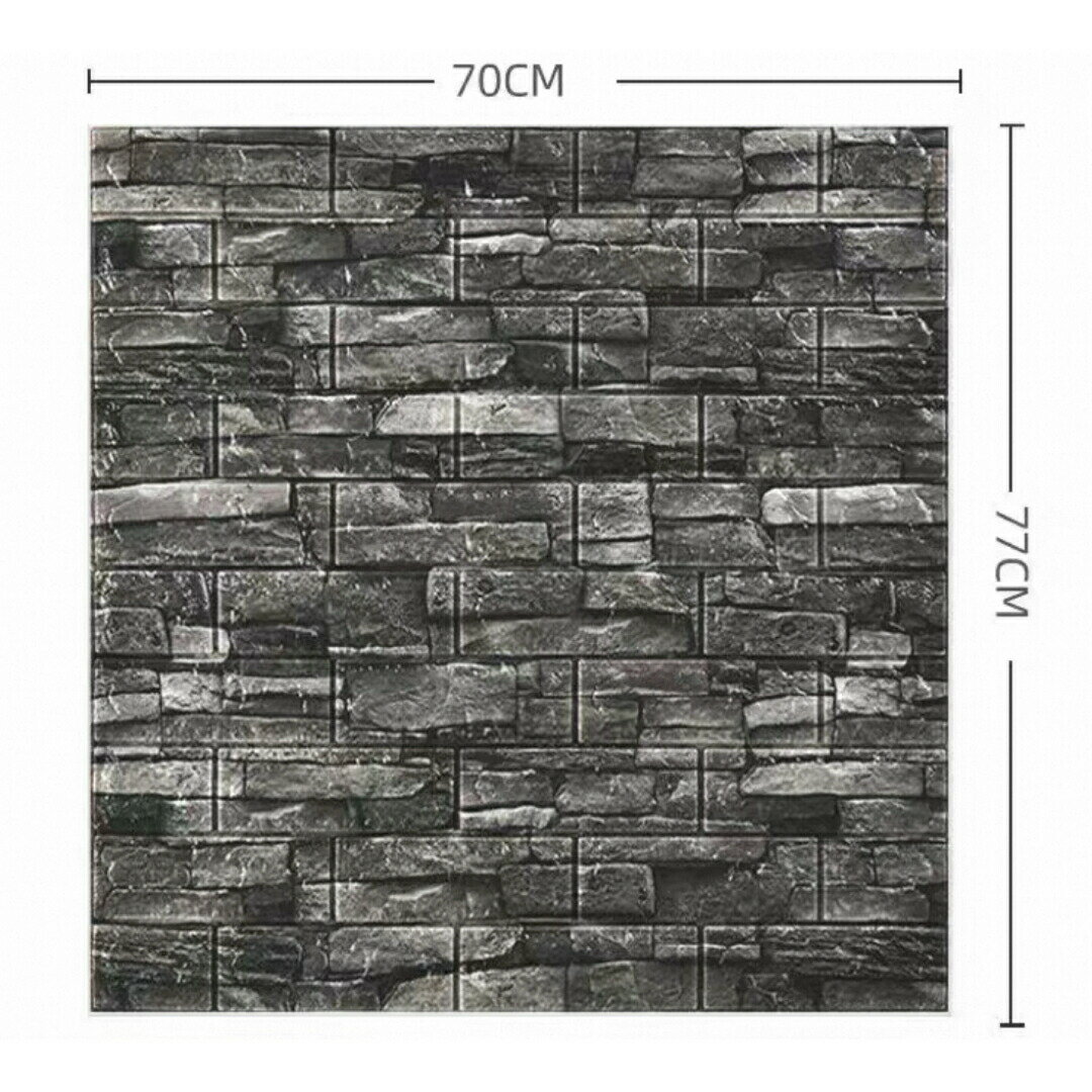 商品説明◆状態：新品◆材質：XPEエコ フォーム◆40枚 70x77（cm)◆裏面に粘着性があり、はがすと、壁に貼ることができる3D壁紙◆防水 汚い防止 カビ防止◆貼り付け方は簡単。各場所に適用！◆手作業での採寸の為、若干誤差がある場合があ...
