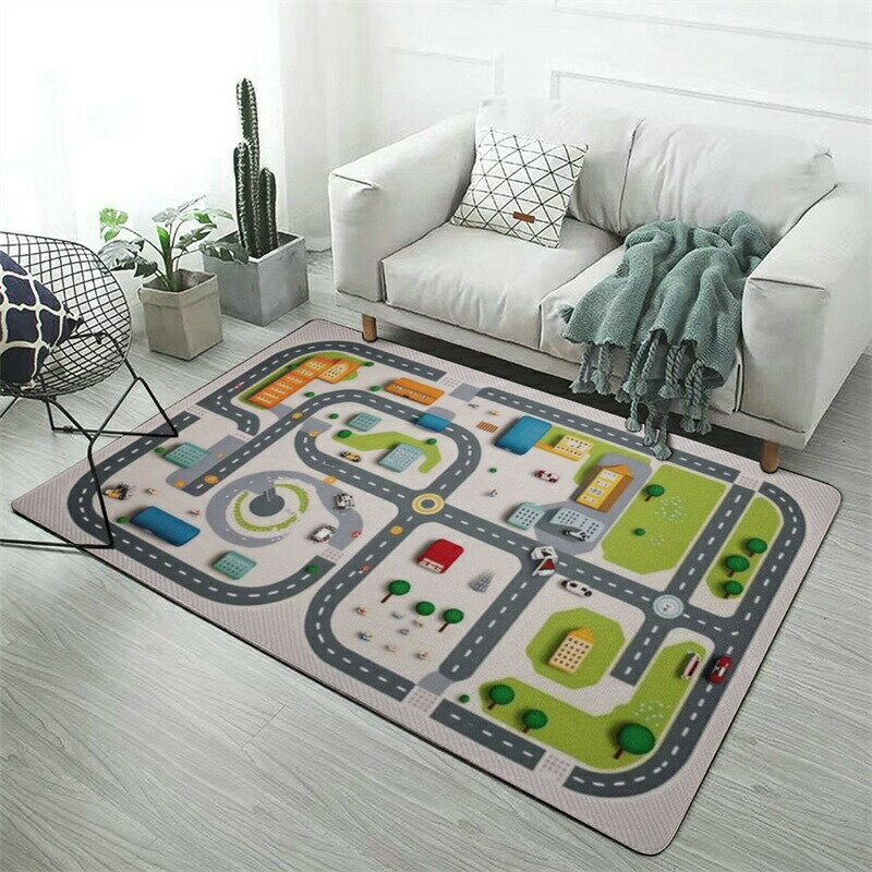 子供の想像力を掻き立てる地図柄のプレイマット。敷くだけで海外のプレイルームのようなおしゃれなお部屋に！裏面には滑り止め加工がしてあるのでズレるストレスもなし！【素材】ポリエステル【サイズ】100cm×150cm【注意事項】■商品のお色は撮影...