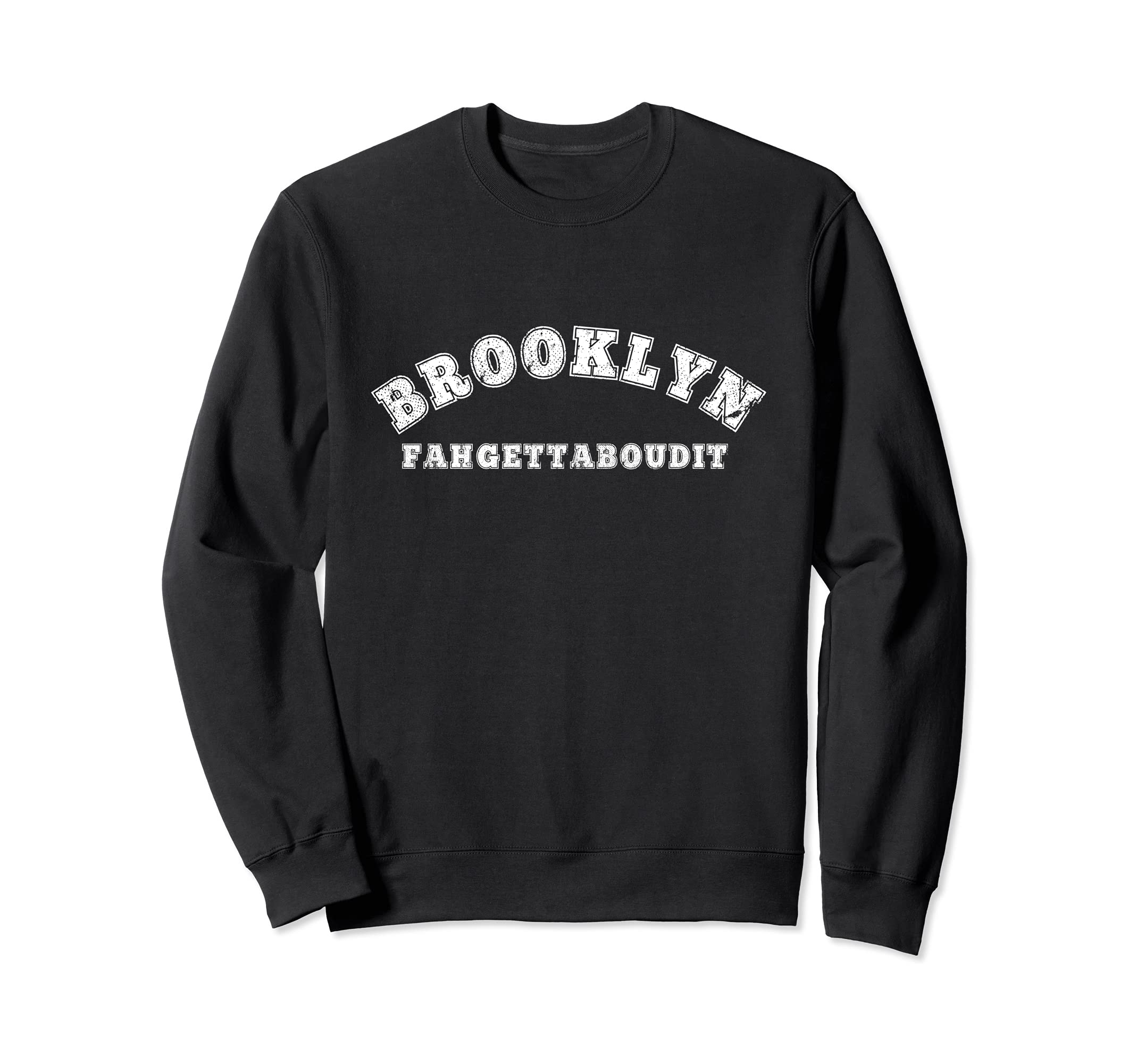 • ホワイトのレトロ風フォント。 • ニューヨークシティブルックリンアクセントで「fahgettaboudit」または「forget about it」をお伝えしたいブルックリンの住民や住民への素晴らしい贈り物。