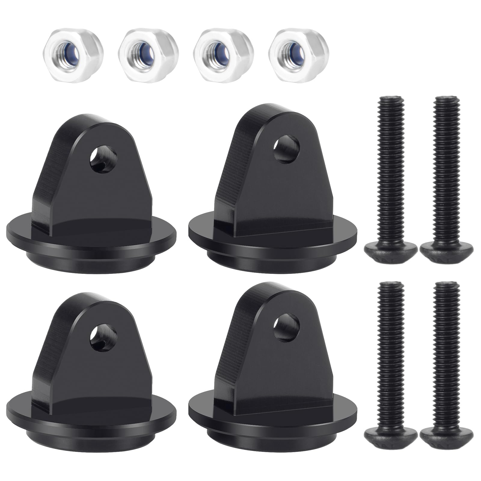 • 頑丈で耐久性があり、取り付けが簡単 • 斬新な外観と絶妙な技量 • 材料 ：アルミニウム合金 • 1/12 タミヤ 57409 CW-01 ランチボックスに適合します • 梱包内容: 4個 Xショックアブソーバーマウント