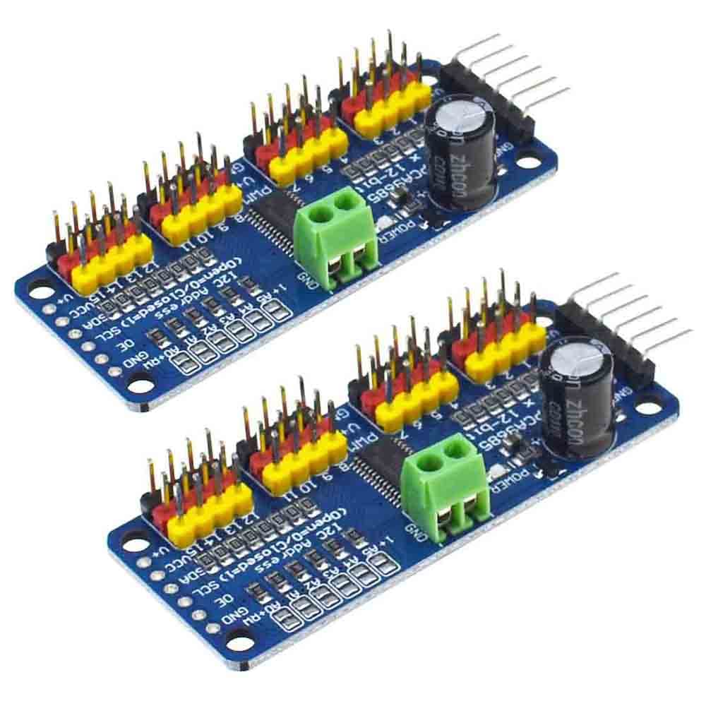 • 2pcs PCA9685 16 Channel 12-bit PWM Servo motor Driver I2C Module Robot
