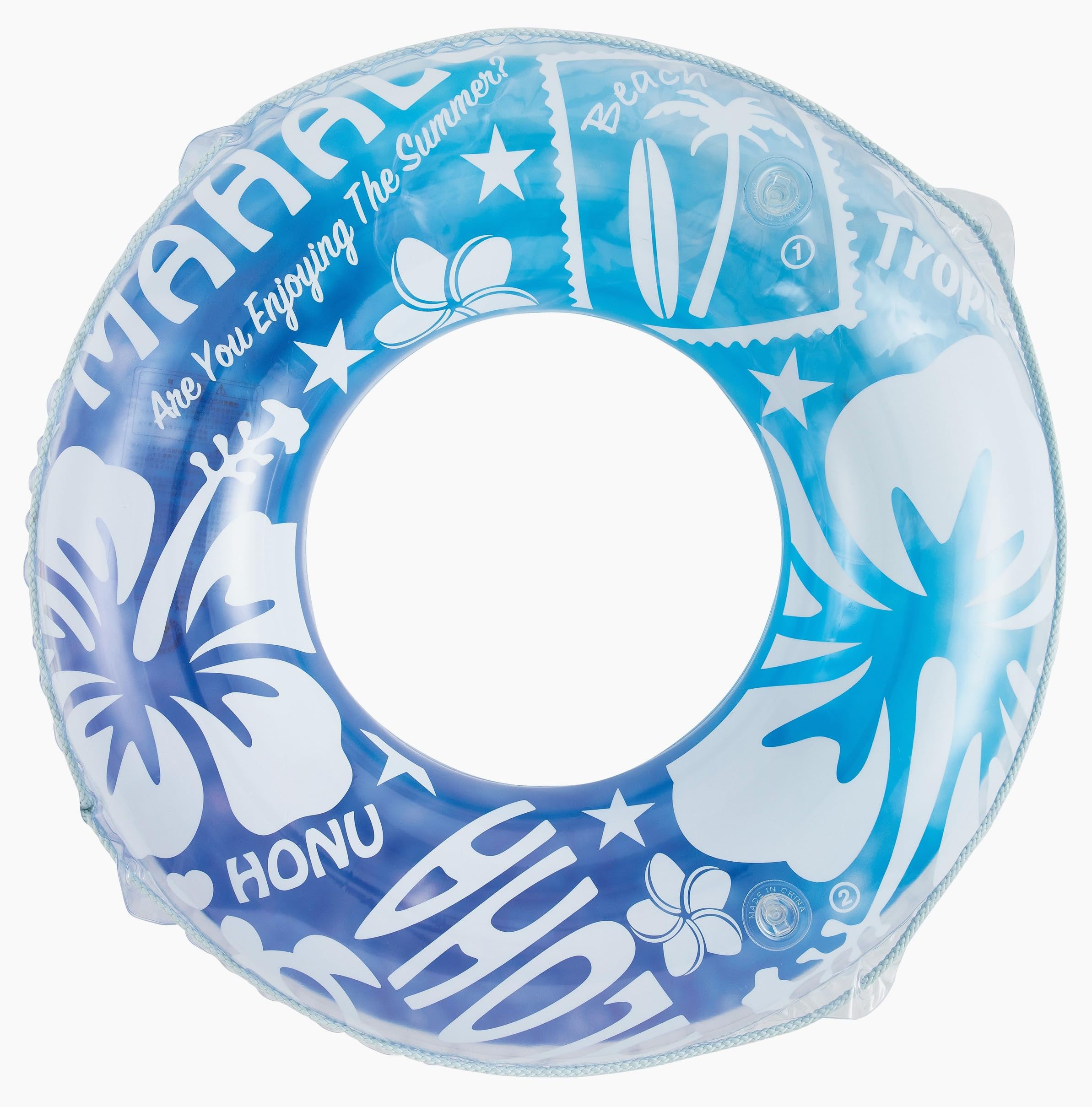 • クールなブルーの中にホワイト色でまとめたシンプルな浮輪