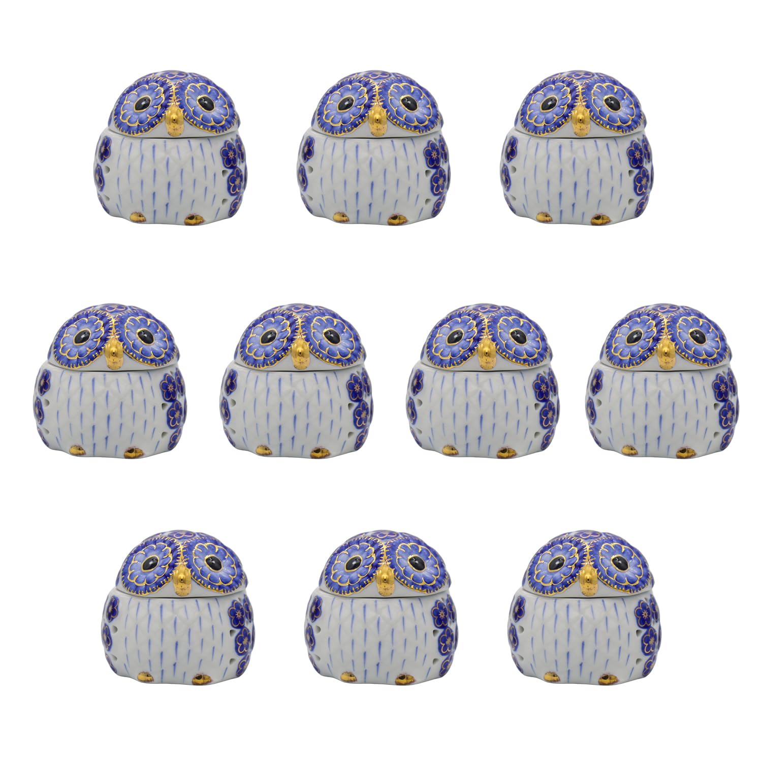 • サイズ：全長8×幅8×奥行8cm • 素材：陶器 • ふくろうはヨーロッパでは学問の神様。特にギリシャ神話のアテナ女神やローマ神話のミネルバ女神の使いとして、知恵、学問、工芸の象徴とされているため、学業成就や知恵を求める人々に縁起の良い...