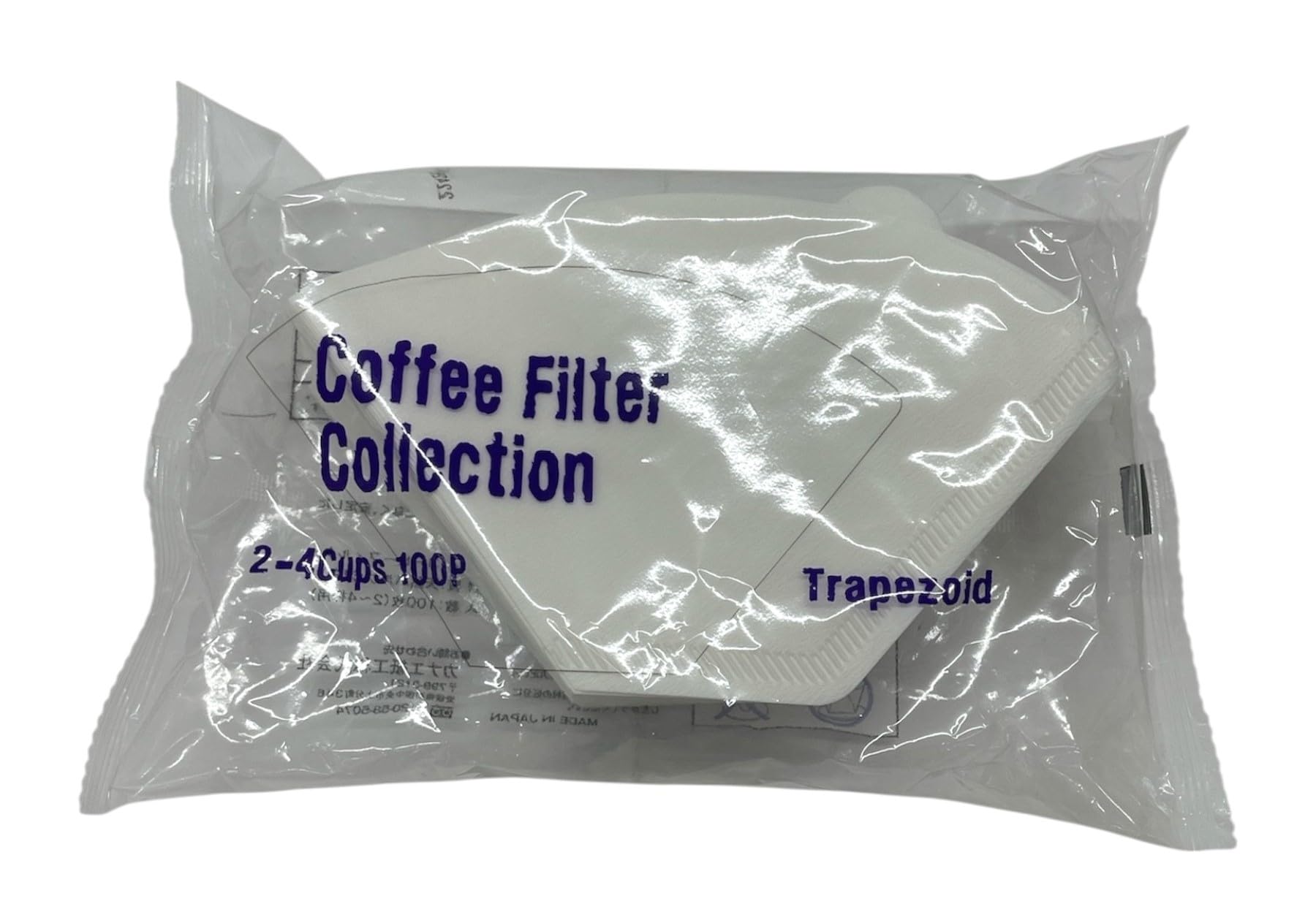 • 天然パルプを使用した酸素漂白コーヒーフィルター。2～4人用。 • 耳付きで開きやすい • 入数：100枚 • 素材：天然パルプ(漂白) • 生産国：日本