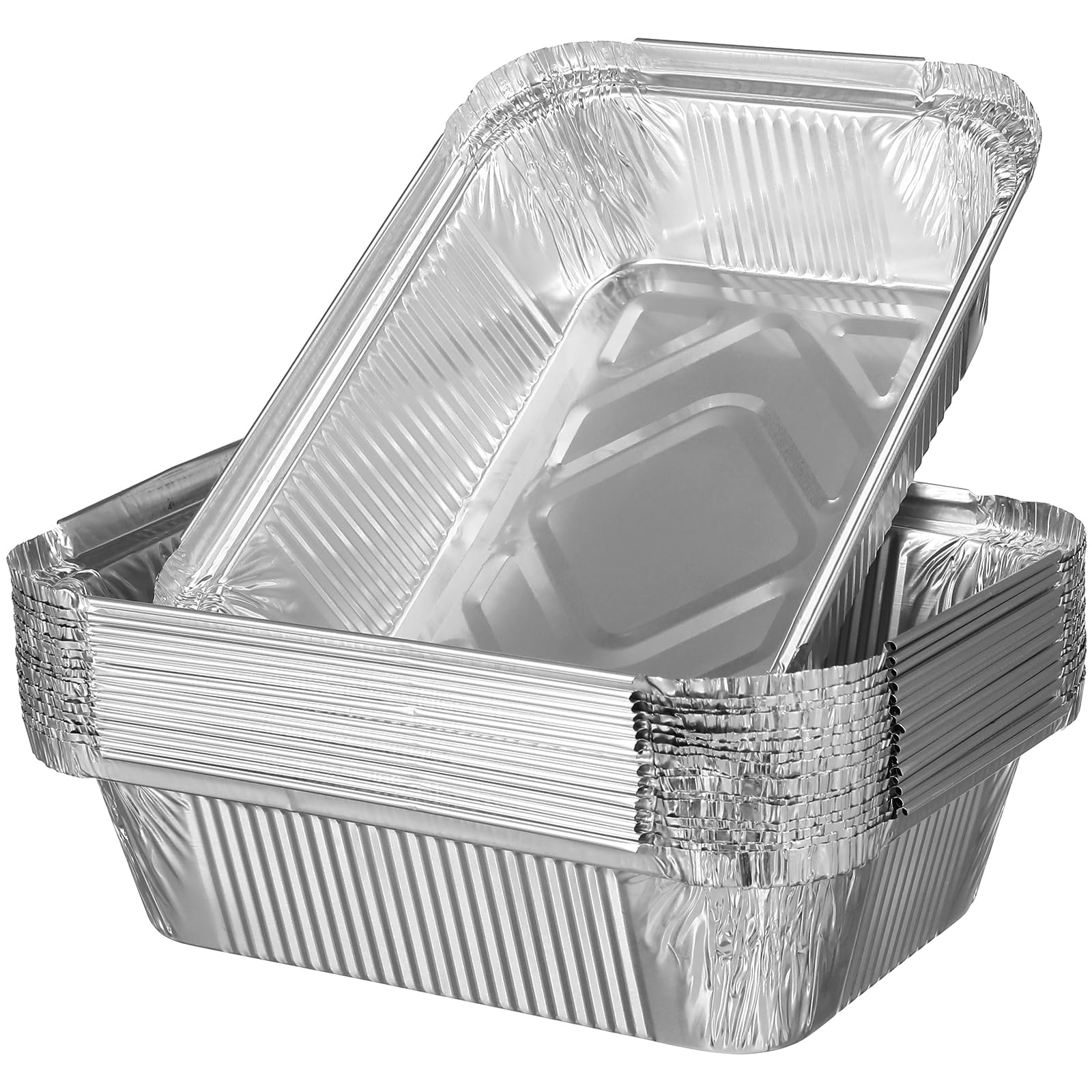 • サイズ：18.5 x13.5 x 5cm（700ml）。アルミバーベキュープレートx20枚組。 • 【大容量でこぼれない！ストレスフリーな調理】1枚あたり約700mlのたっぷり容量、深さ5cmの四角形アルミ鍋です。グラタン皿としても、魚...