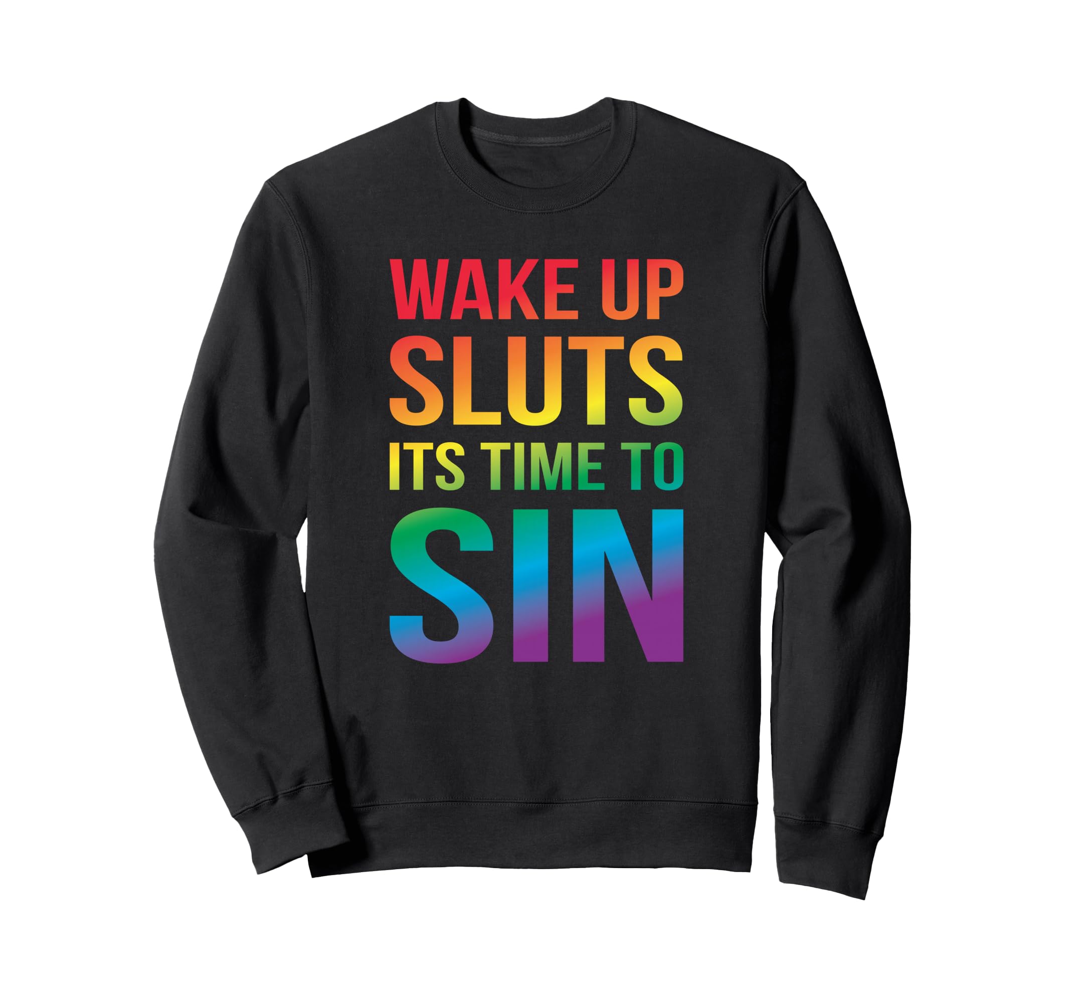 • LGBTQ レインボーおもしろアパレル「Wake up Sluts it's time to Sin」は昼の飲み物や夜のお出かけに最適です。 トランスシャツ。 レインボーフラッグシャツ。 面白いレインボープライドシャツ。 • Slut ...