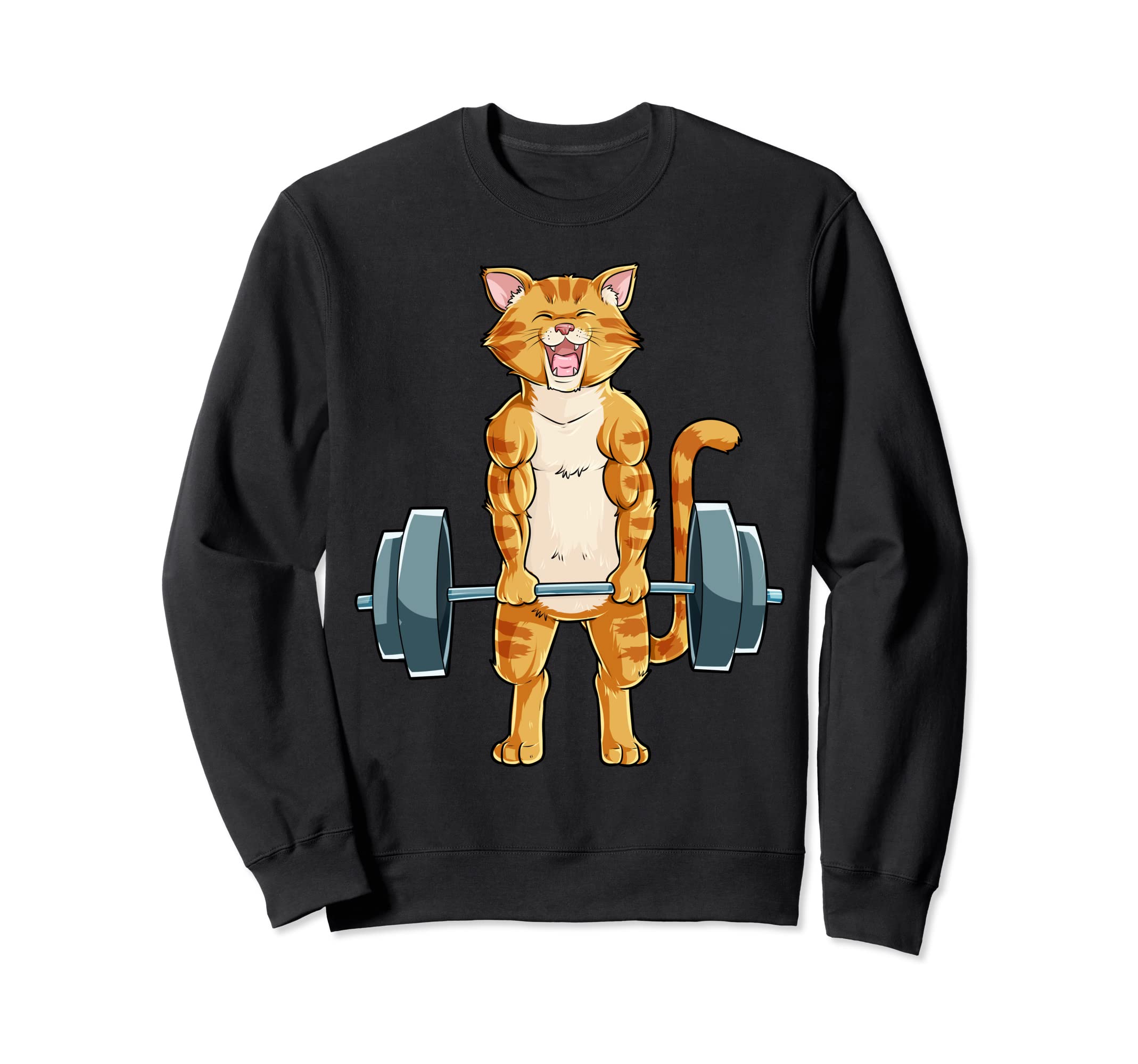 • Cat Weightlifting Powerlifting Deadlift Fitness Gym Workout Design. Cute and funny graphic print for teen boys or men ...
