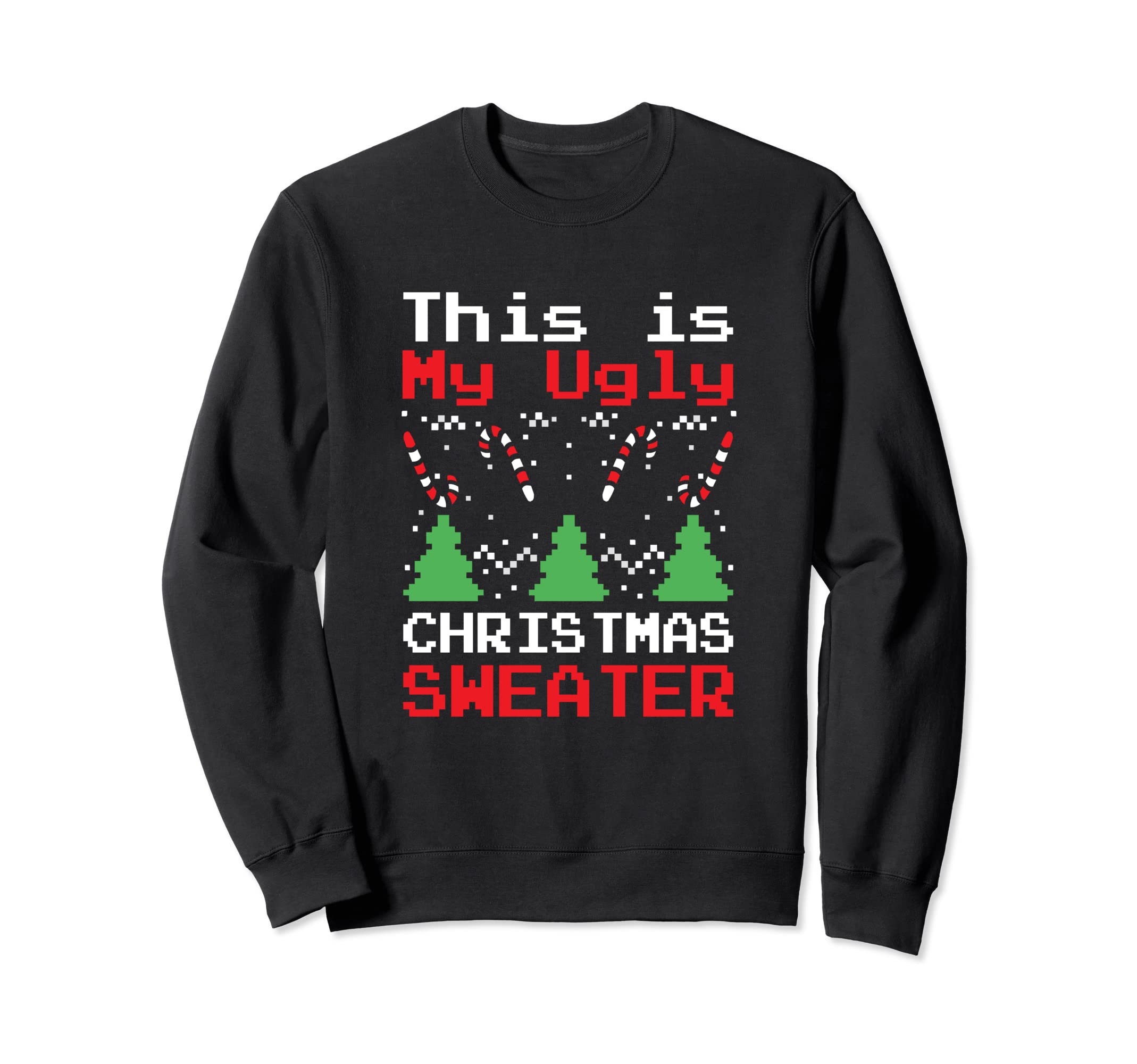 • This is My Ugly Christmas セーターは、この面白い「This is My Ugly Christmas Sweater」クラシックなクリスマスパターンのピクセルグラフィックを手に入れましょう。ユーモア、良いパン、...