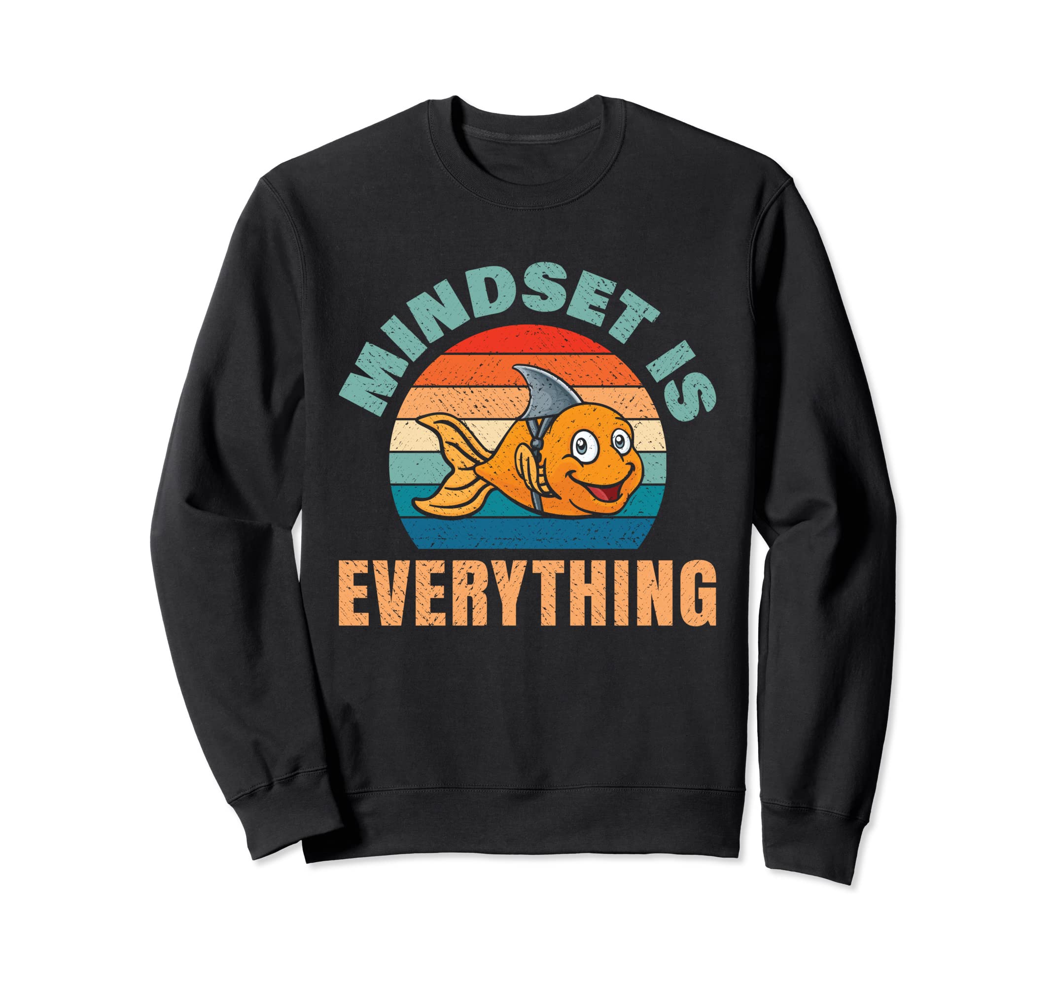 • This everything is mindset モチベーションを高める引用句 インスピレーションを与えるサメのヒレ金魚ヴィンテージデザインは、夢を見る仕事の目標を愛する人に最適なギフトです。 お父さん お母さん おじいちゃん おば...