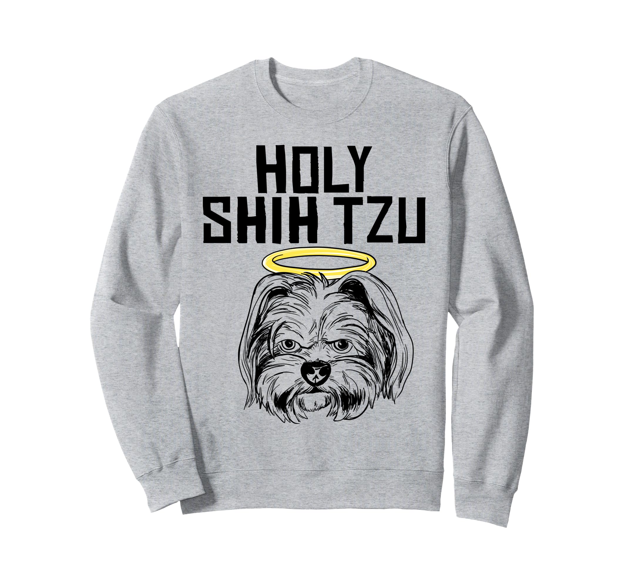 • Funny Holy Shih Tzu tee for anybody who loves funny animal puns or puns about Shih Tzus. Features a Shih Tzu with a ha...