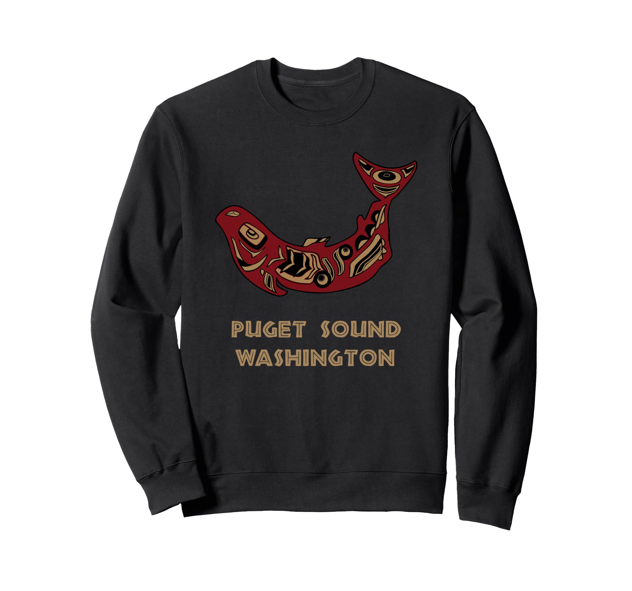 • ワシントンの誇り。 Pacific Northwest Coast Design ネイティブアメリカン インディアン サーモン トライバル PNW トーテムアートTシャツ 伝統的な Haida インディアンフォームラインスタイル フィッ...