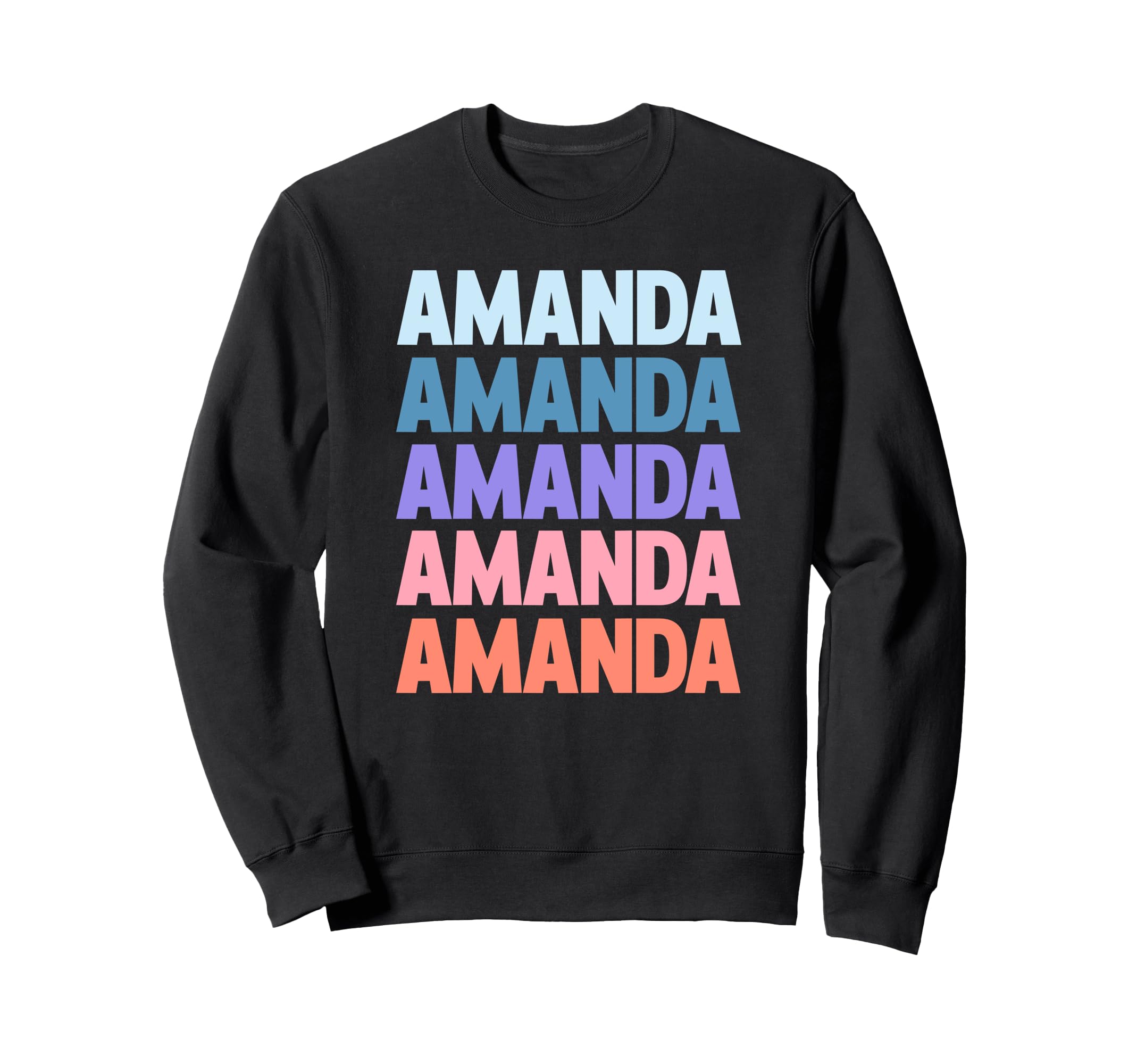 • This fun text design says "Amanda" in a super modern font and color scheme.