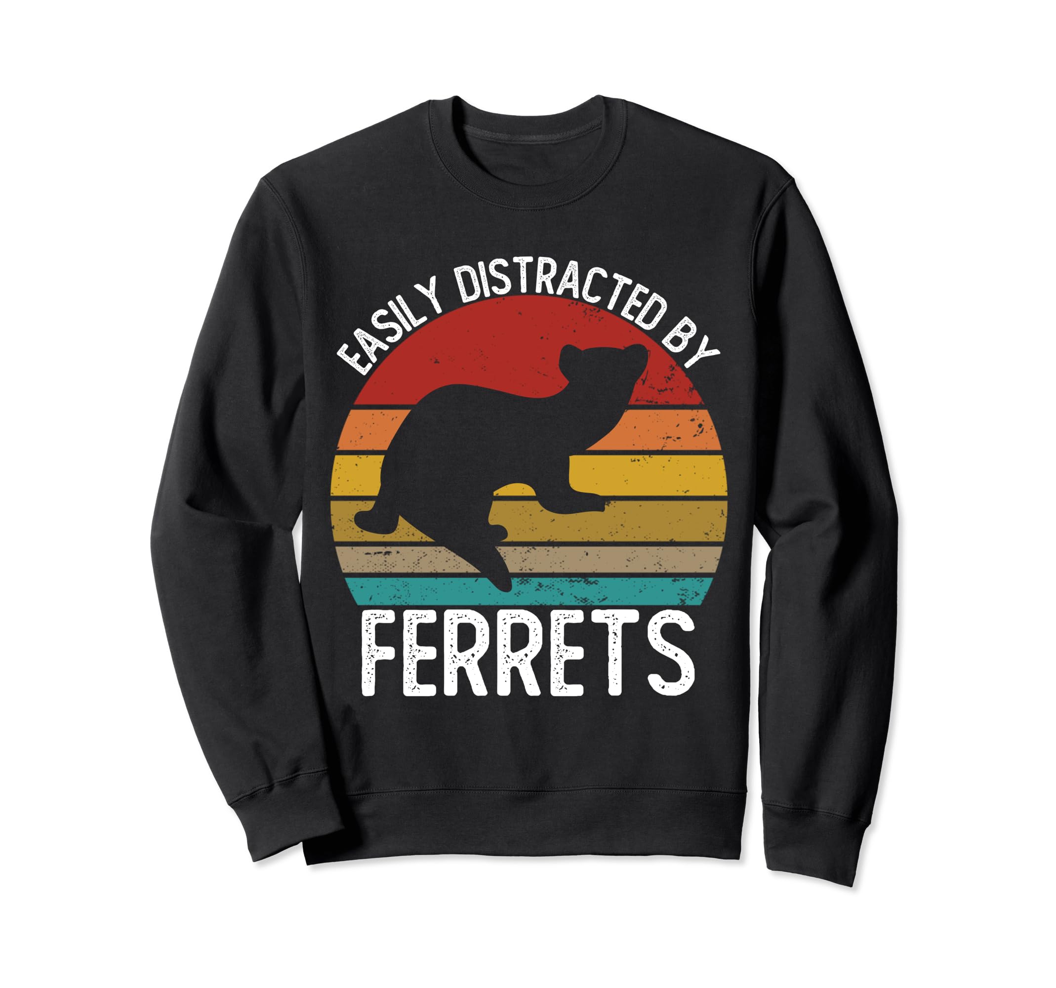• Easy Distracted By Ferrtes Tシャツ ヴィンテージ レトロ 60年代、70年代、80年代、90年代、フェレット愛好家への完璧なギフト。 家族でお揃いのクリスマスパーティー、ハロウィンコスチューム、感謝祭、誕生日...