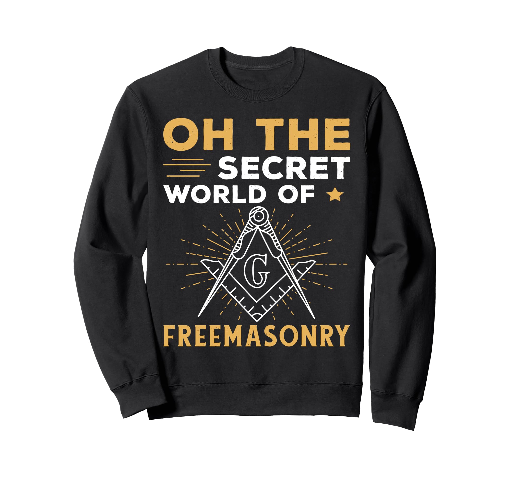 • Oh The Secret World Of Freemasonry。 フリーソニックのシンボルと星。 • フリーメイソンのデザインはメイソンに最適です。 地元のグループや兄弟団体に最適です。三角形とコンパスのシンボルでチャリティーを開...