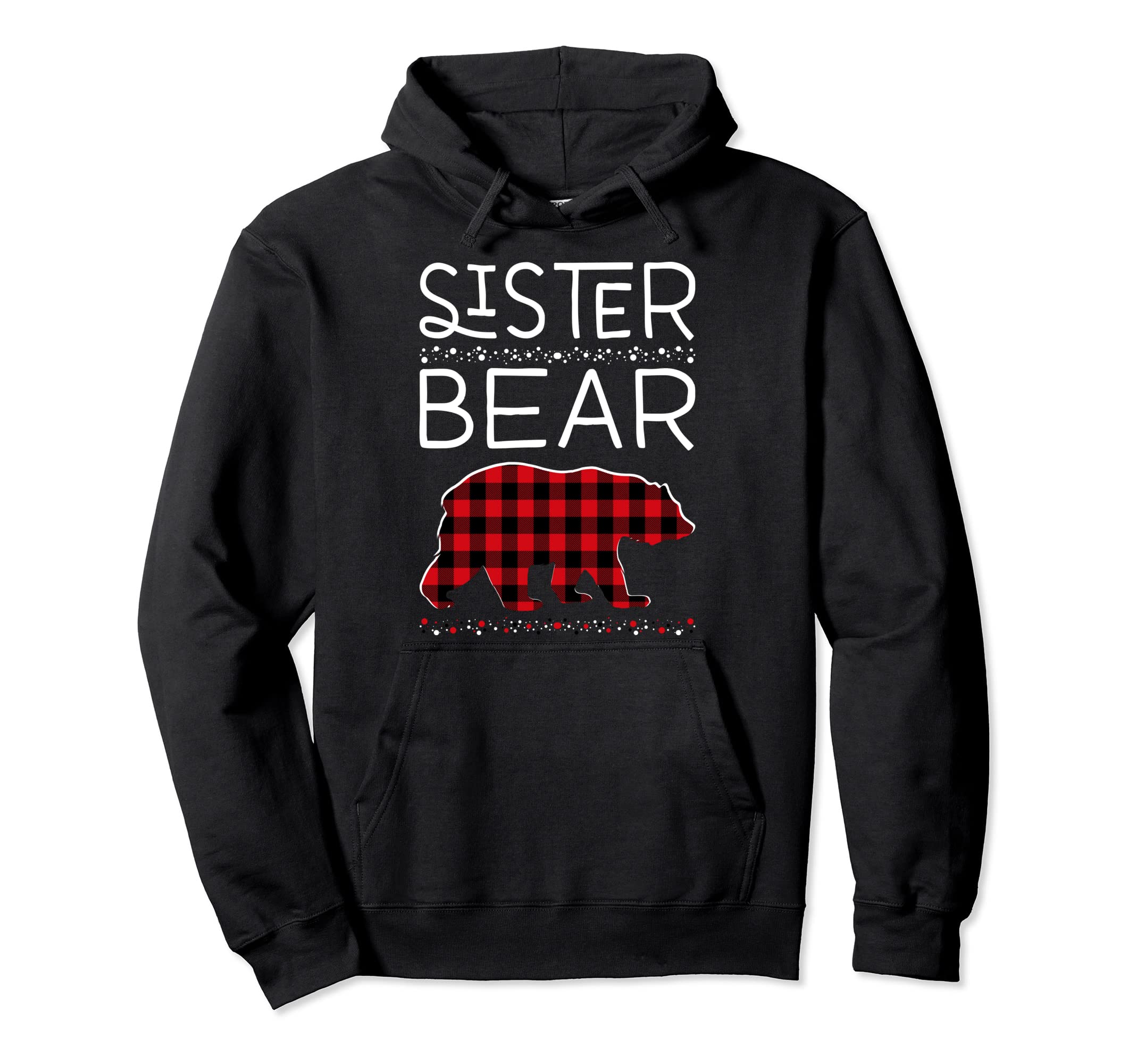 • Sister Bear、赤と黒のパターンのバッファローチェックフランネルクリスマステーマクリスマスネームグラフィックデザイン、古いミドル、若い兄弟、ビッグまたはリトルシスに最適、感謝祭、クリスマスや朝、新年に最適。 • クリスマス愛好家...
