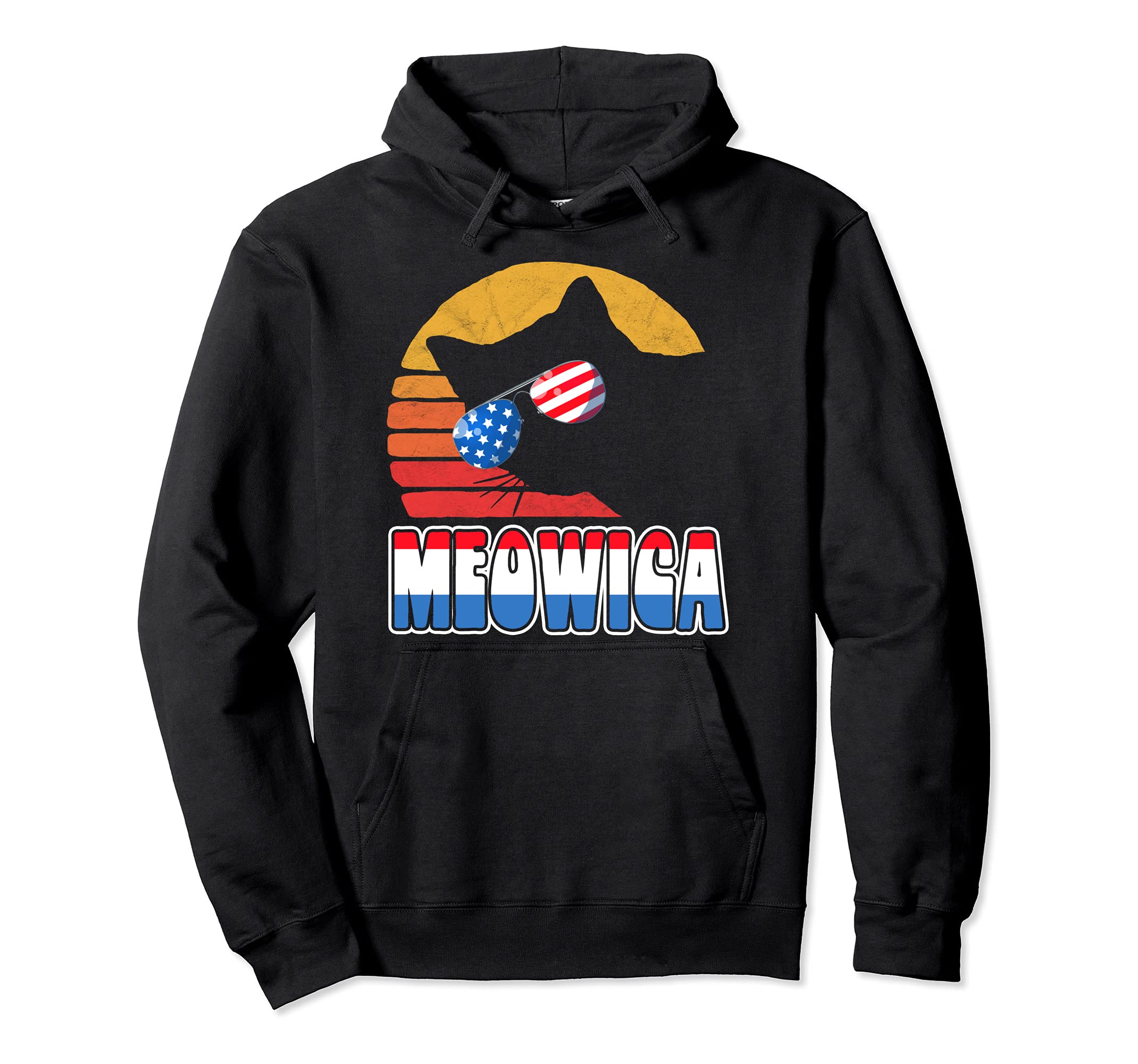 • Meowica! Funny USA Cat sunglasses Fourth of July Vintage Independence design for lover so America and kitty cats!